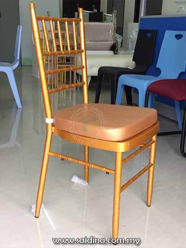 Kerusi Banquet Penyandar Kubah Krum | Dome Back Banquet Chairs Chrome ...