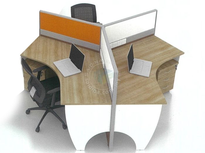 3-seater Workstation c/w rectangular-shaped table
