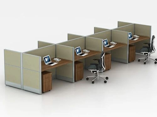 Workstation Cluster of 8 c/w Rectangular shape table, Full Board ...