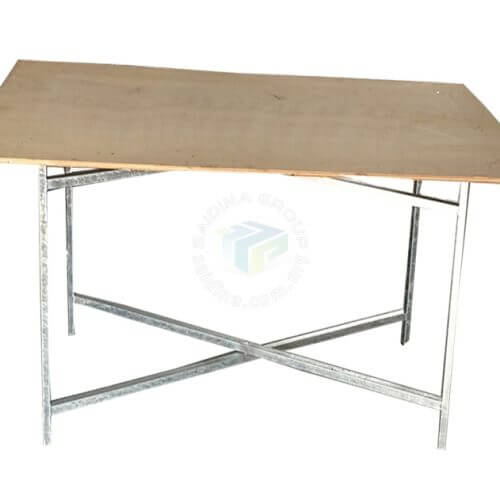 Meja Petak Plywood Top bersama Kaki tahan karat | Rectangular Tables c ...