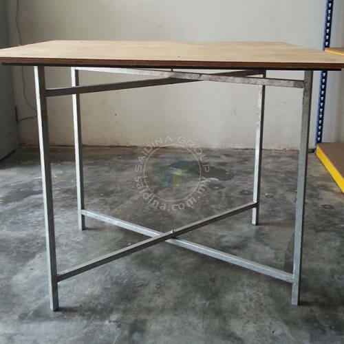 Meja Petak Plywood Top bersama Kaki tahan karat | Rectangular Tables c ...