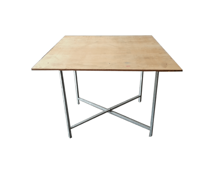 Meja Petak Plywood Top bersama Kaki tahan karat | Rectangular Tables c ...